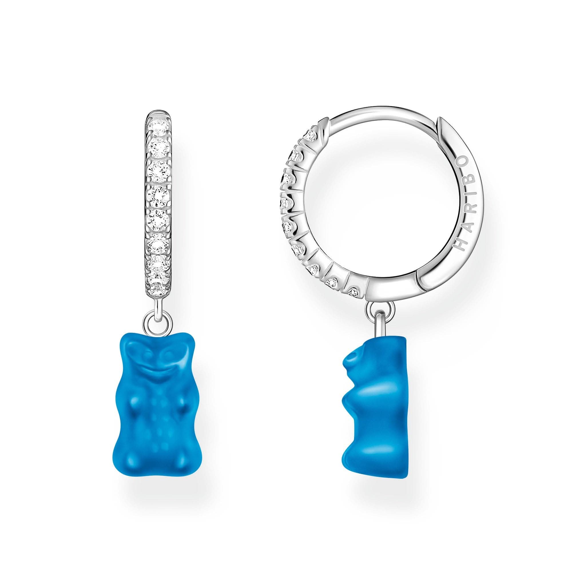 Thomas Sabo Sterling Silver HARIBO Zirconia Blue Goldbears Single Hoop Earring CR726-052-1 ...