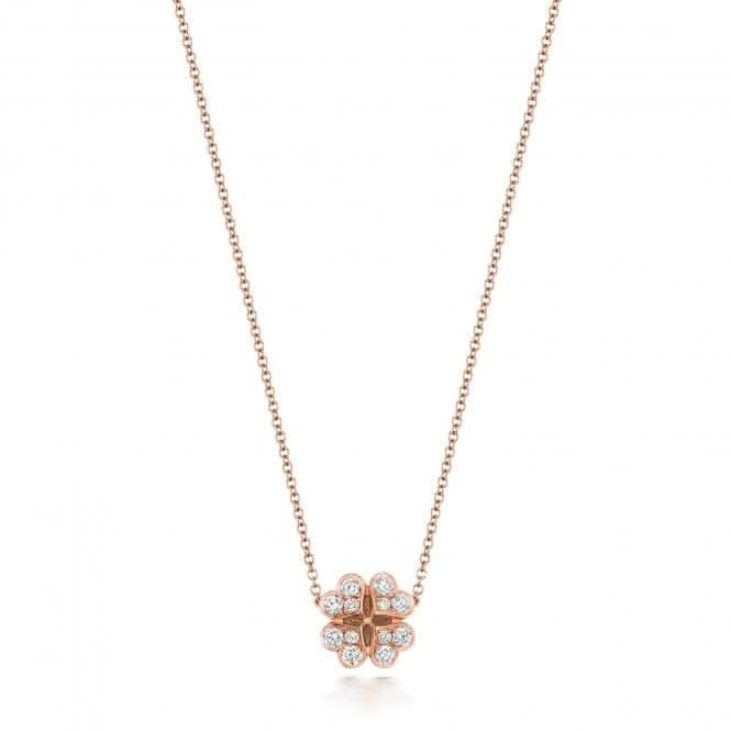 18ct Gold Diamond Large Clover 16/17Inch Necklace NDQ118R – Acotis ...