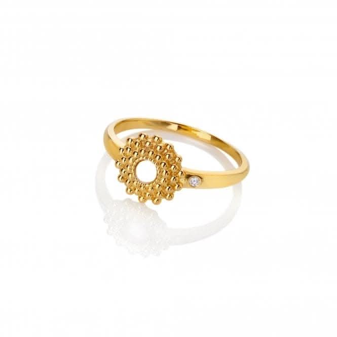 Hot Diamonds x Jac Jossa 18ct Gold Plated Sterling Silver Blossom Ring ...