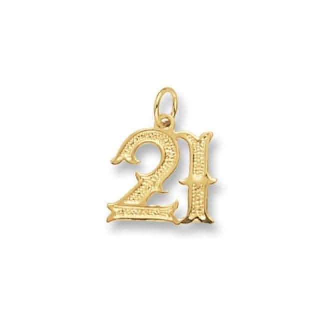 Gold Jewellery 9ct Yellow Gold 21St Birthday Old English Pendant PN404 ...