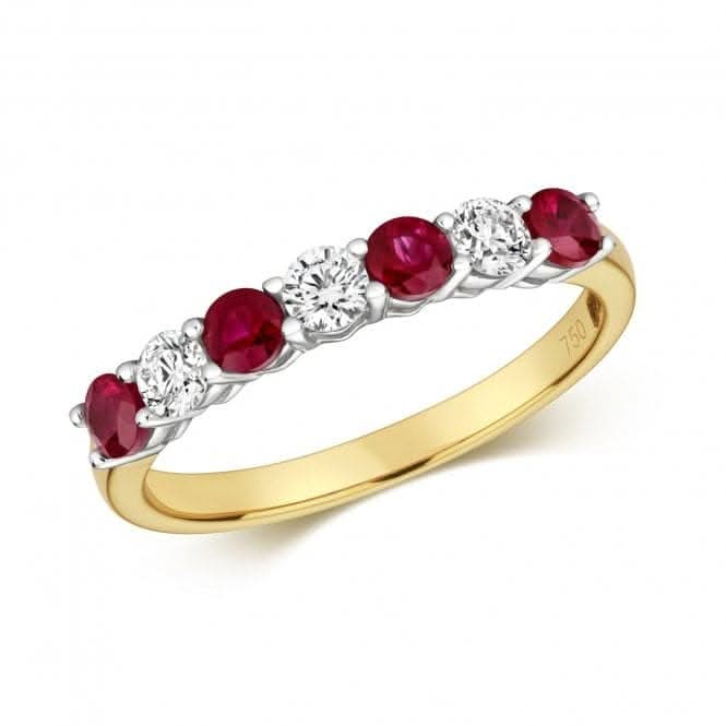 Gemstones Diamond And Ruby Claw Set Eternity Ring RDQ443R – Acotis ...