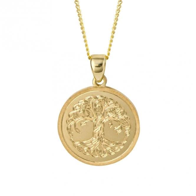 Elements Gold Engraved Tree of Life 9ct Yellow Gold Pendant GP1000 ...