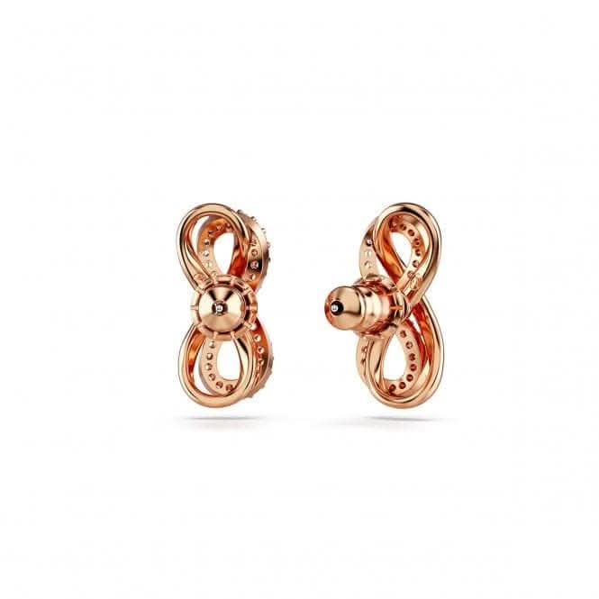 Swarovski Hyperbola White Rose Gold-tone Plated Infinity Stud Earrings ...
